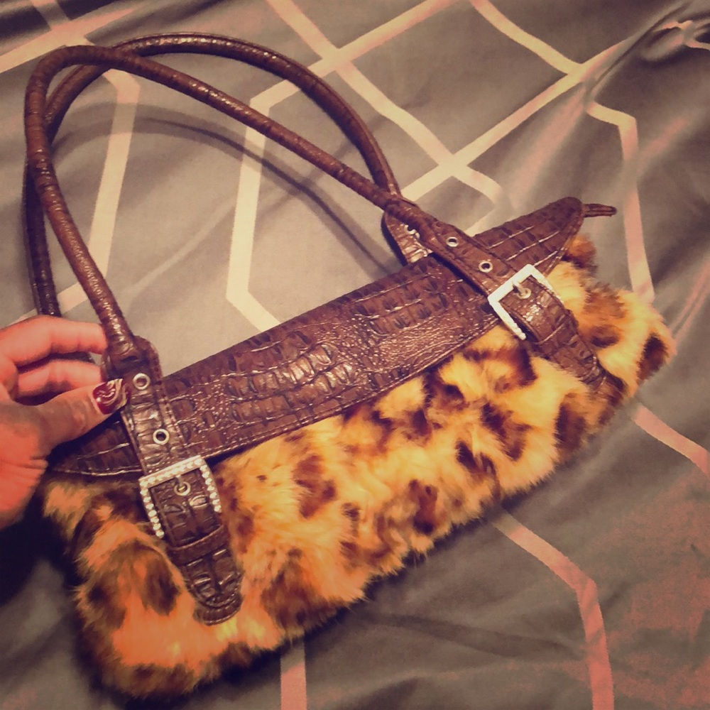 Beautiful Vintage Leopard Print & Snake Skin Bag! - Gem
